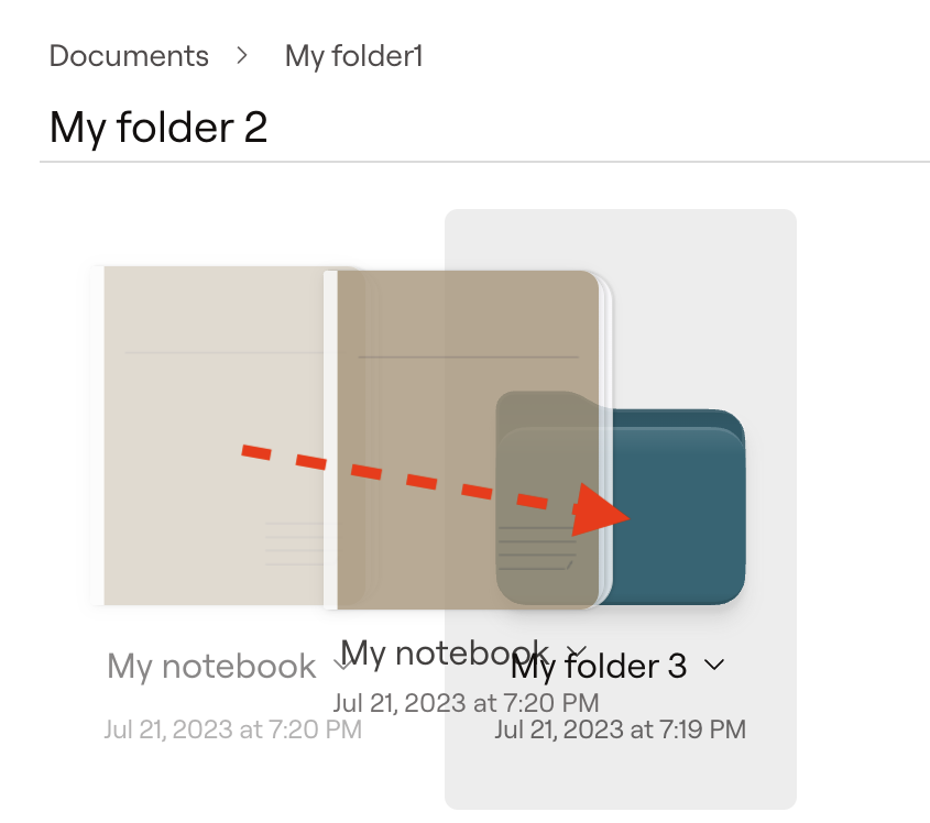 Moving documents and / or folders to another folder – Goodnotes Support