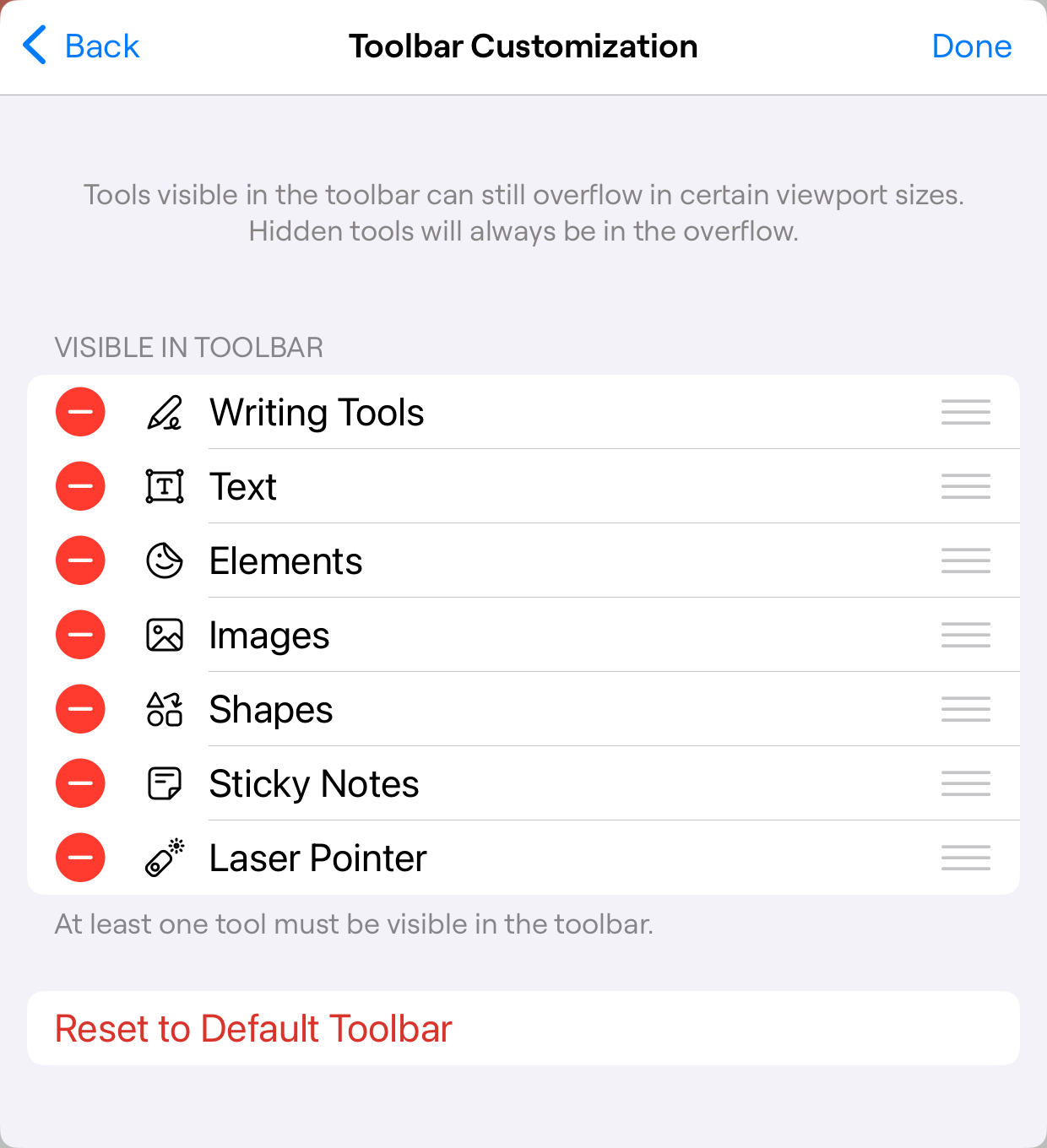 Customize the toolbar – Goodnotes Support