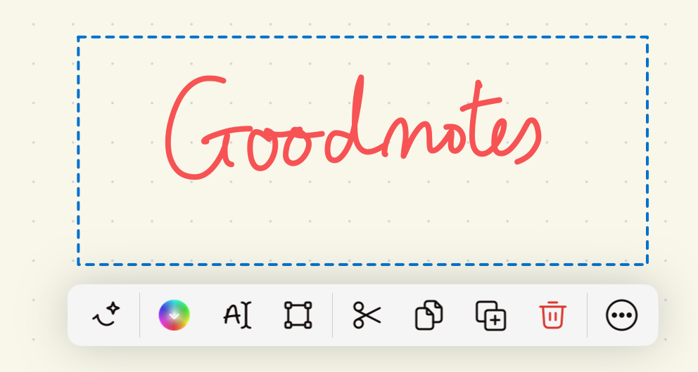 Inhalte mit dem Lasso-Werkzeug auswählen – Goodnotes Support