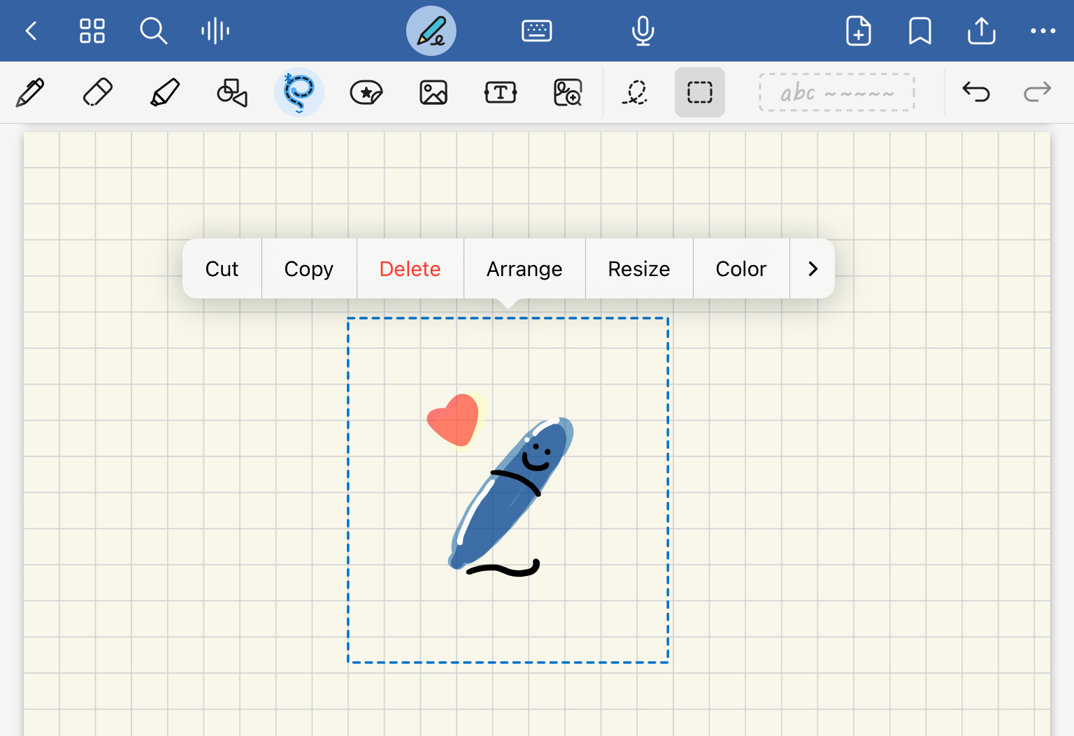 Select, move and edit content on the page – Goodnotes Support